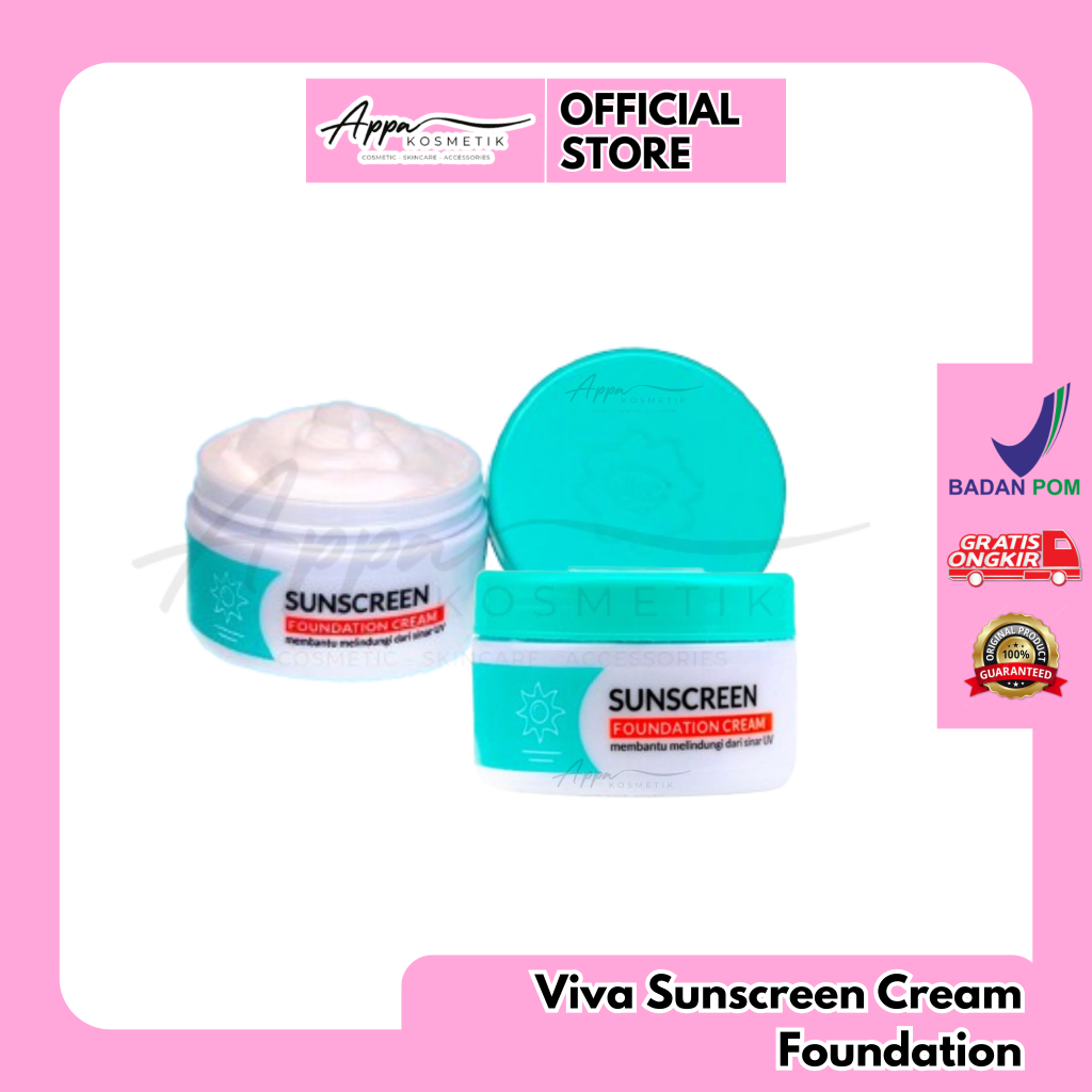 Jual Viva Sunscreen Cream Foundation 22gr BPOM - UV Filter | Shopee Indonesia