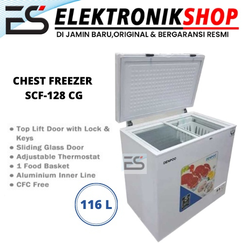 Jual DENPOO SCF 128 CG CHEST FREEZER BOX 116 LITER - FREZEER DAGING ...