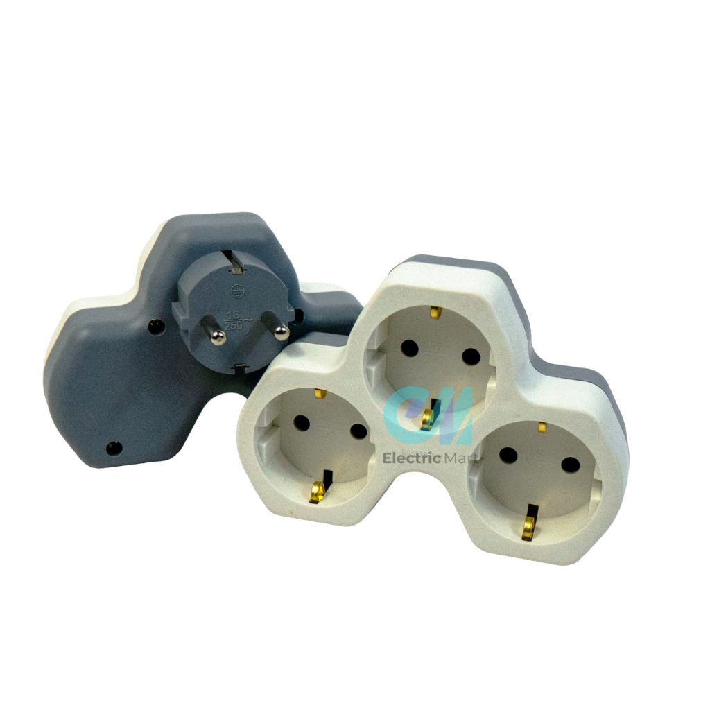 Jual Eterna Stop Kontak Arde Seri Segitiga Colokan Double Socket Dobel ...