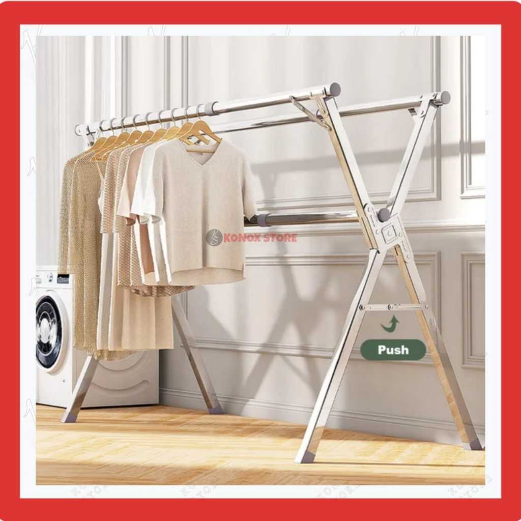 Jual Jemuran Pakaian X-Shape Lipat Stainless / Folding Drying Rack ...
