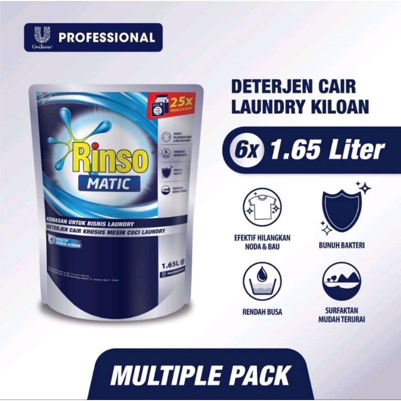 Jual RINSO PROFESSIONAL MATIC 1.65 L ( 1 KARTON ) | Shopee Indonesia