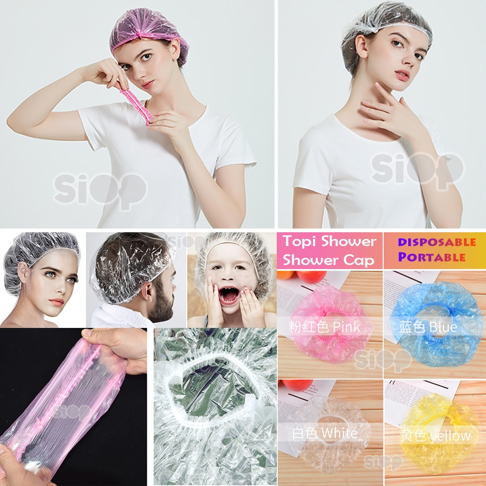 Jual Topi Shower Caps Bath SPA Makeup Polos Waterproof | Shopee Indonesia