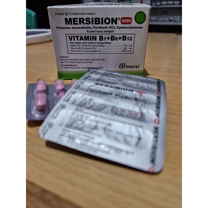 Jual Mersibion 5000 kapsul vitamin B1,B6,B12 1 strip | Shopee Indonesia