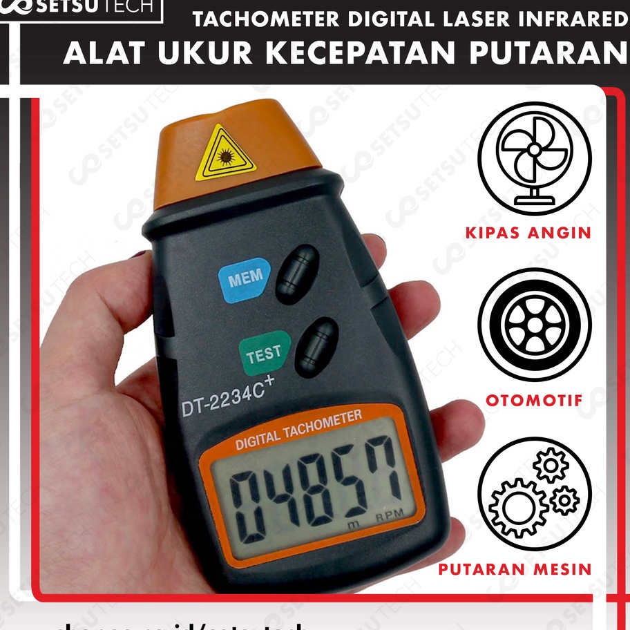 Jual Terlaku Tachometer Digital Laser Infrared RPM Alat Ukur Kecepatan ...