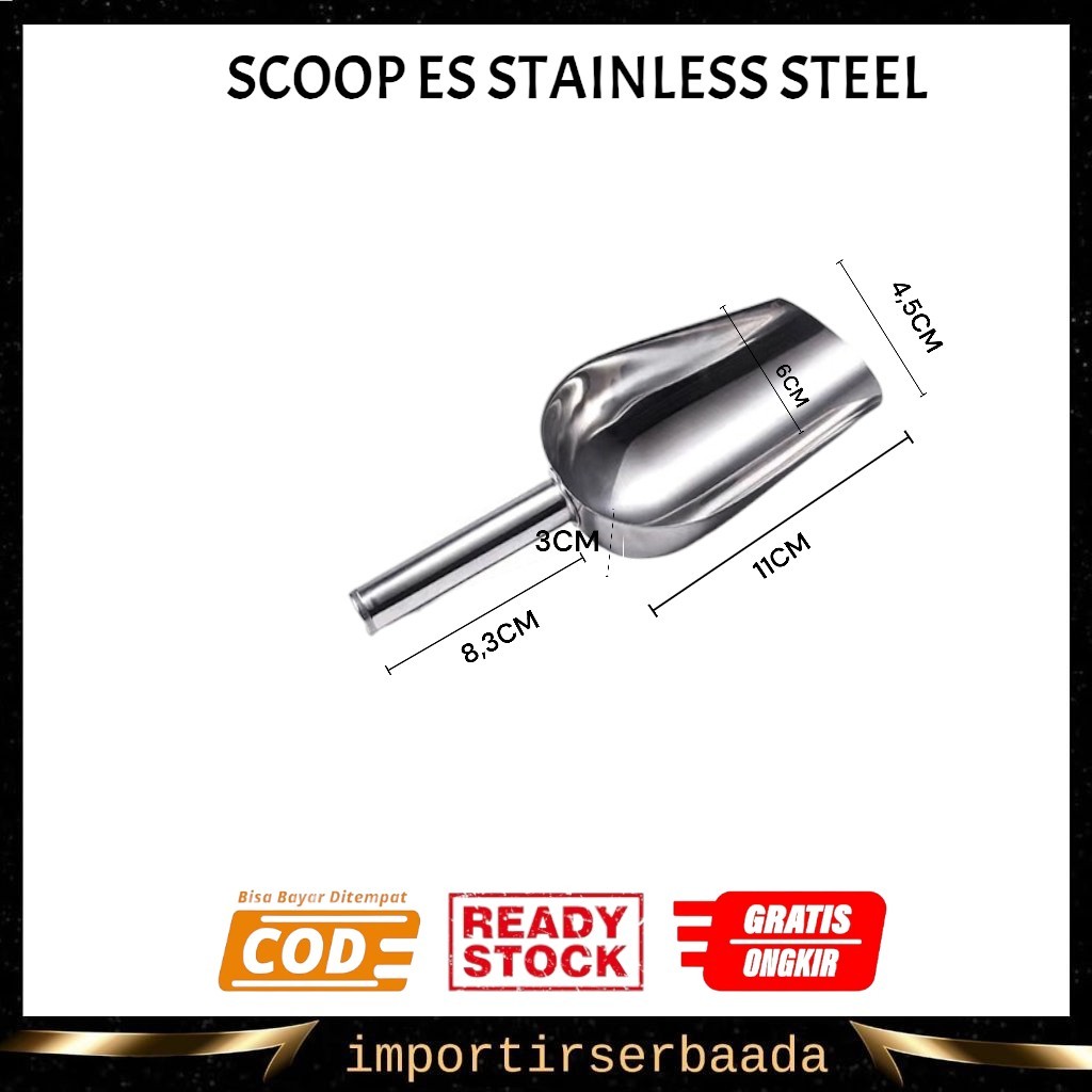 Jual IMP- Sendok Skop Es Batu Stainless Tebal /Sekop Tepung /Sekop ...