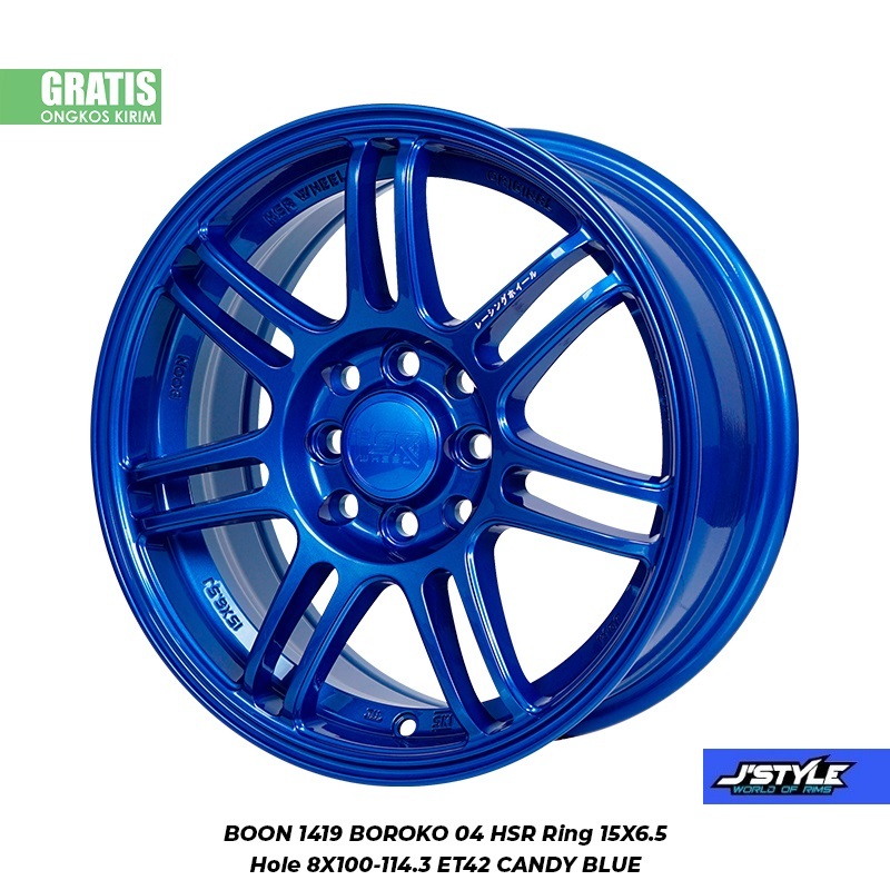 Jual Velg HSR Boon Candy Blue Ring 15 Untuk Semua Jenis Mobil Baut 4 ...