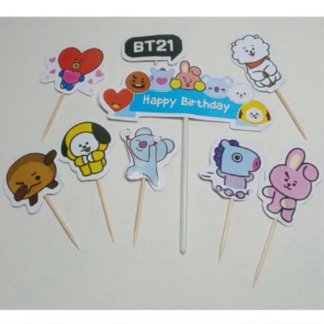 Jual Cake Topper Set Motif Army Bts/Topper Bts Dekor Cake | Shopee ...