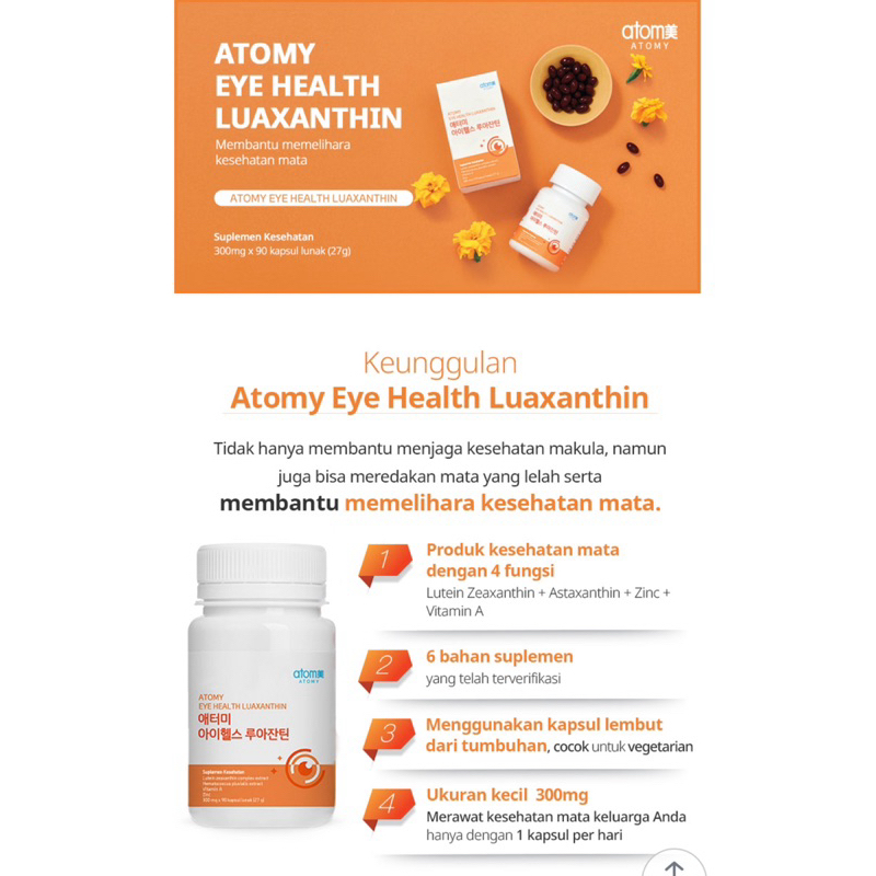 Jual LUAXANTHIN KOREA mata minus, plus, silinder, katarak | Shopee ...