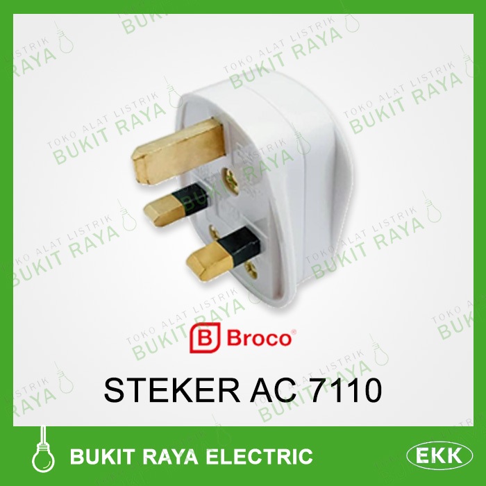 Jual Broco 7110 Steker AC Arde BSI Plug Cream Putih | Shopee Indonesia