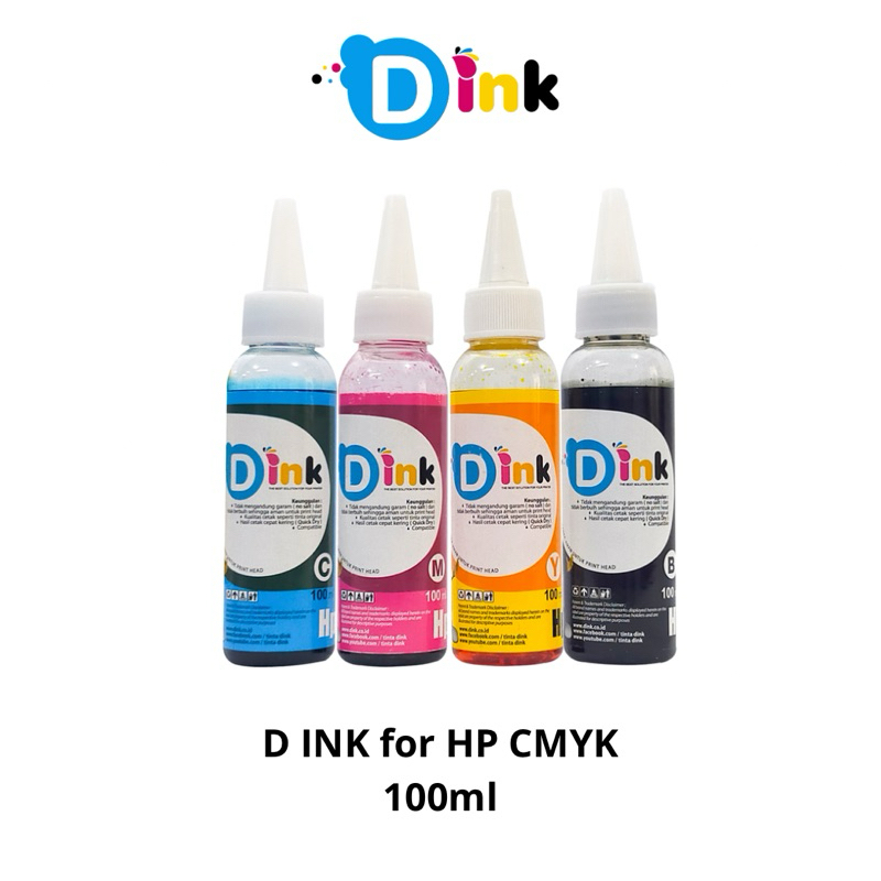 Jual Tinta Printer HP CMYK/ 4 Warna 100ml D Ink | Shopee Indonesia