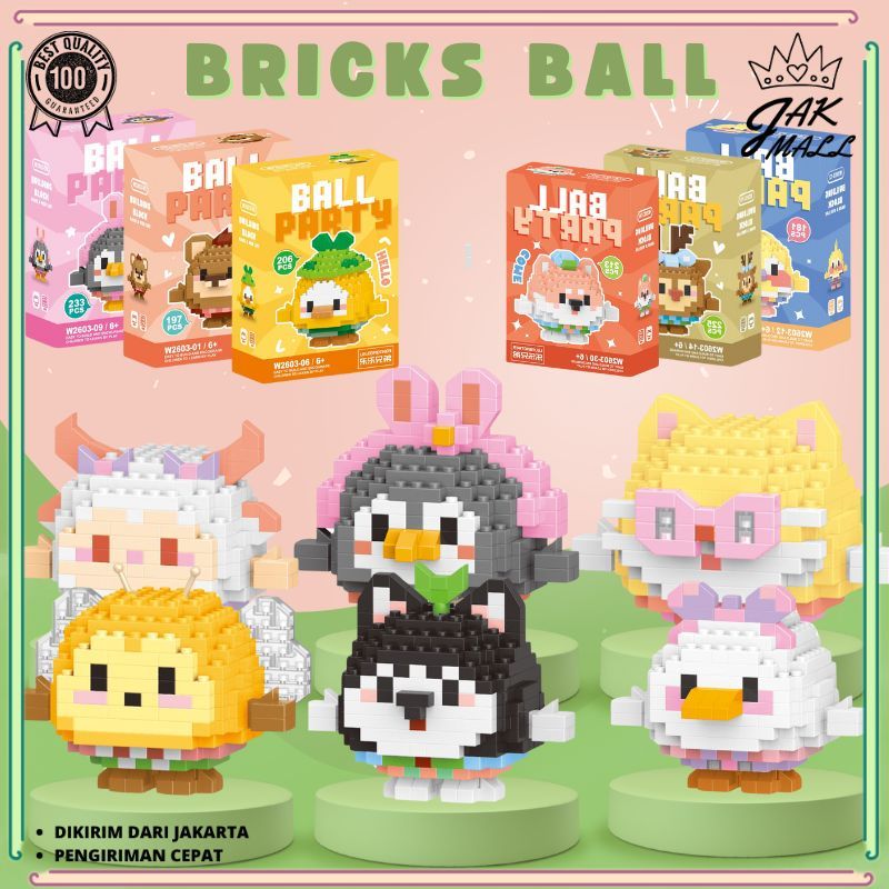 Jual JM MODEL BARU BALL PARTY Bricks Mainan Balok Susun Kartun / Mini ...