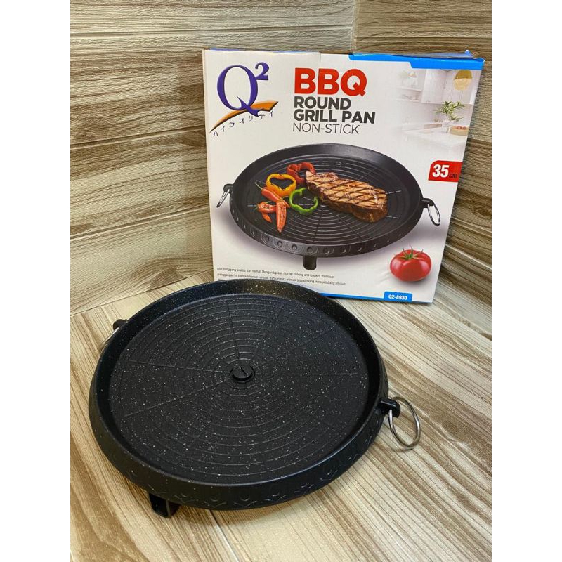 Jual Panggangan BBQ Q2 TD/ BBQ Round Grill Pan Non-Stick Q2-8930 35cm ...