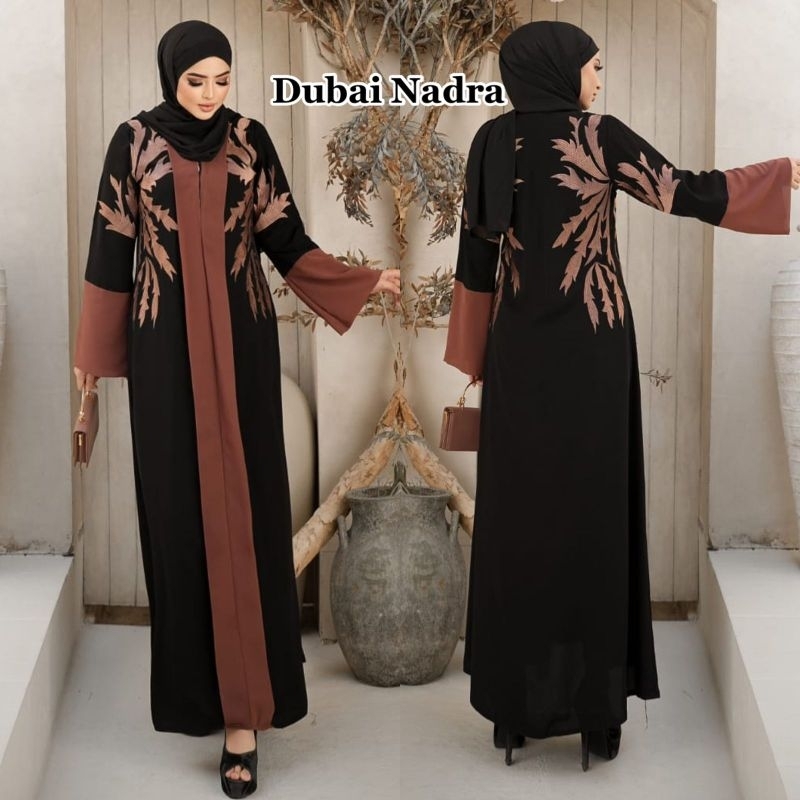 Jual Abaya Hitam Nadra Dubai Gamis Saudi Abaya Bordir Dress Wanita ...