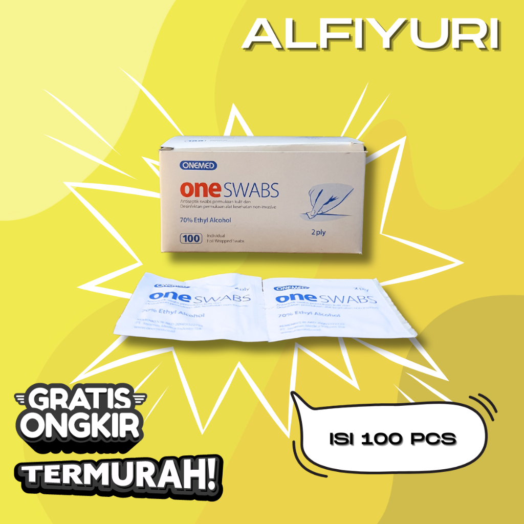 Jual Tissue alkohol one swabs / swab / tisu alcohol oneswabs onemed ...