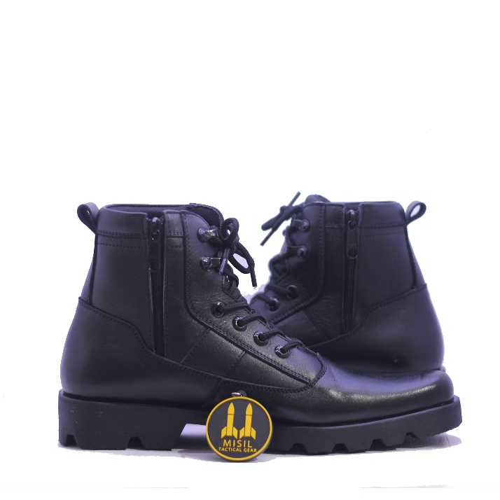 Jual MISIL - Sepatu PDH Dinas Pria Model Navy Kulit Hitam Doff | Shopee ...