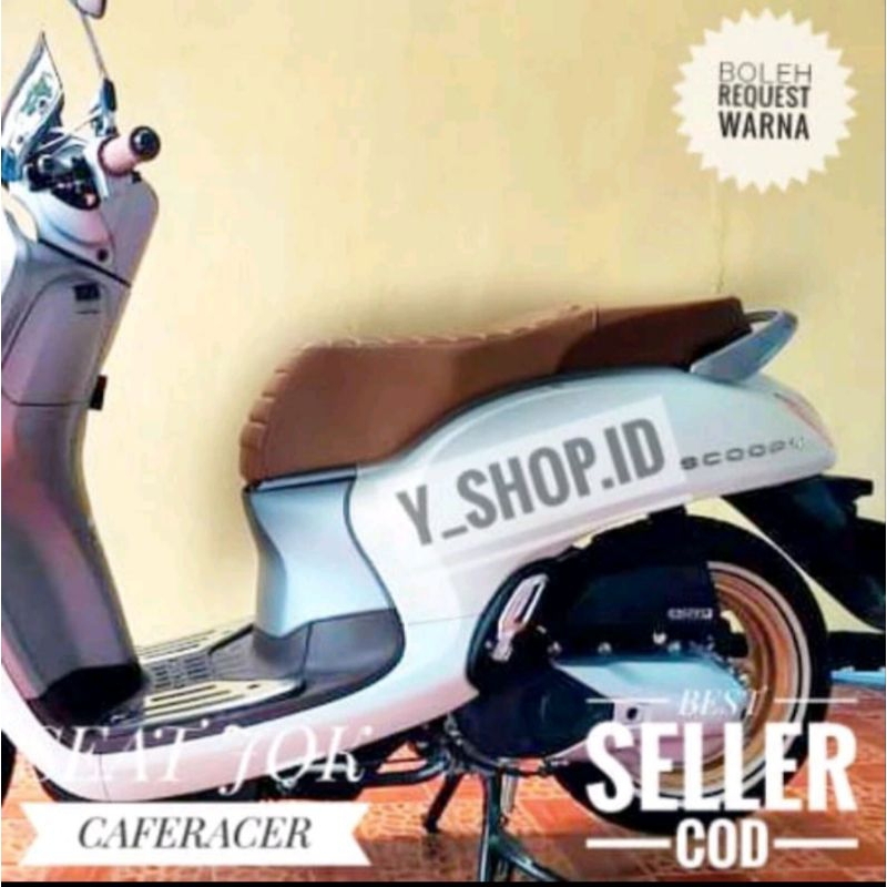 Jual Sarung Cover Kulit Jok Scoopy Stylo 160 Caferacer Modifikasi Pnp ...