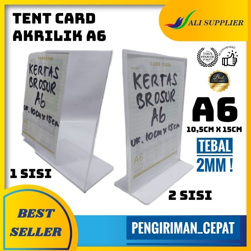 Jual Acrylic Tent Card A6 Murah / Acrylic Display A6 / Akrilik model L ...