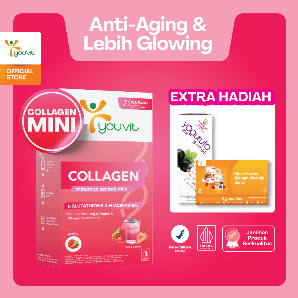 Jual [FREE HEAVENLY BLUSH & SAMPLE VITAMIN] Youvit Mini Collagen Drink ...