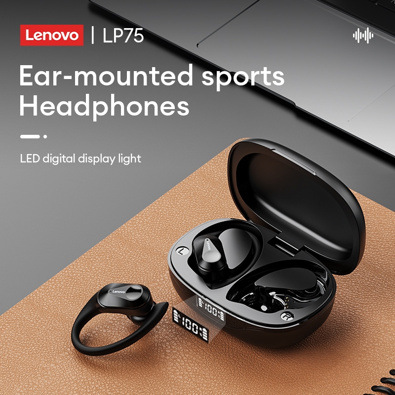 Jual Lenovo Thinkplus LP75 OWS Open Ear Bluetooth Earphones TWS Sport Headset IPX5 Waterproof ...
