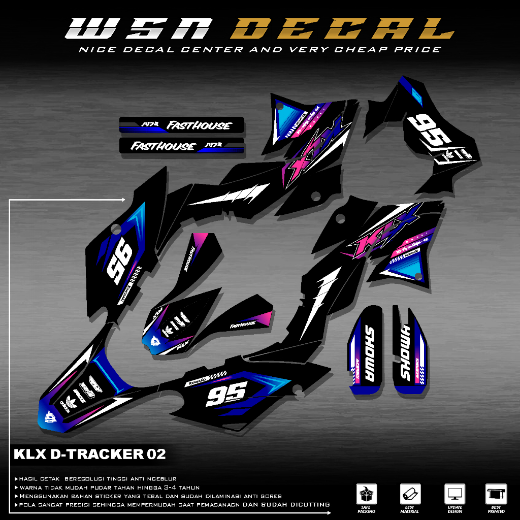 Jual DECAL KLX D TRACKER SUPER GLOSSY FULL BODY - DEKAL STICKER MOTOR ...