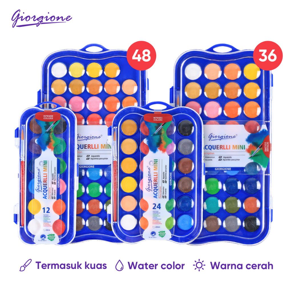 Jual Giorgione Cat Air Watercolor Paint Set Cat Padat Solid Paint 12/24 ...
