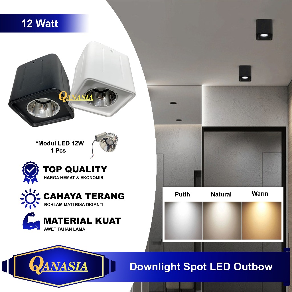 Jual Lampu Downlight LED Outbow Plafon Sorot 12 Watt Spotlight 12W 220V | Shopee Indonesia