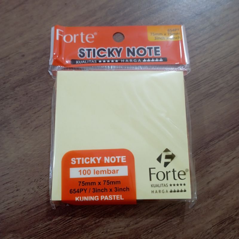 Jual FORTE STICKY NOTE 75MM X 75MM 3INC X 3 INC KUNING PASTEL | Shopee ...