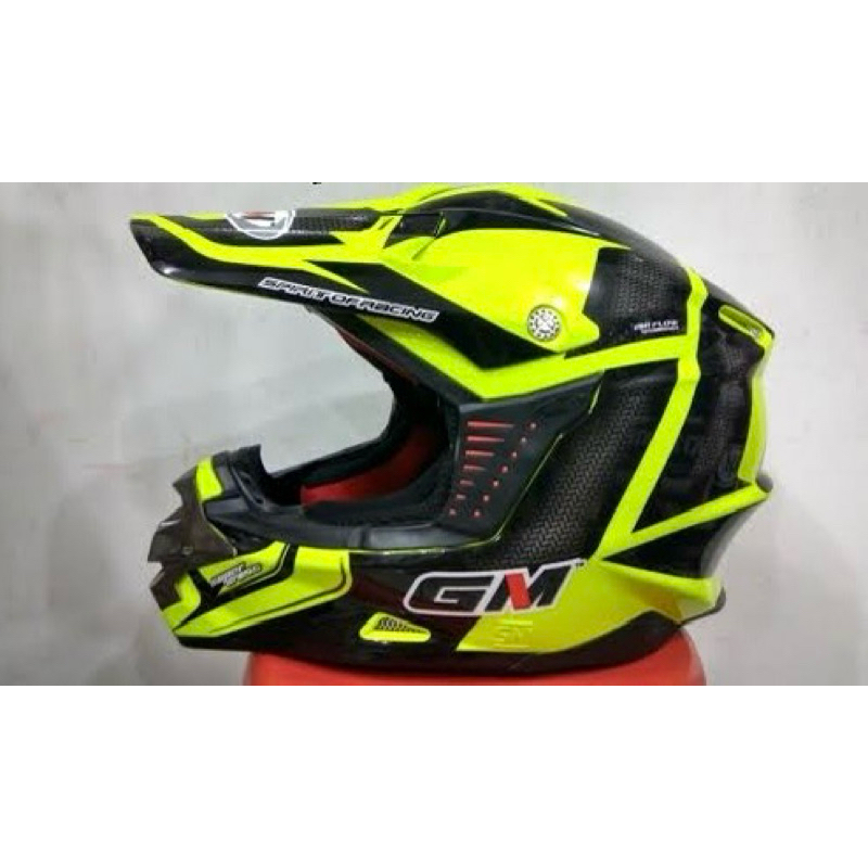 Jual Helm Trail Cross Merk GM warna kuning (Second) | Shopee Indonesia