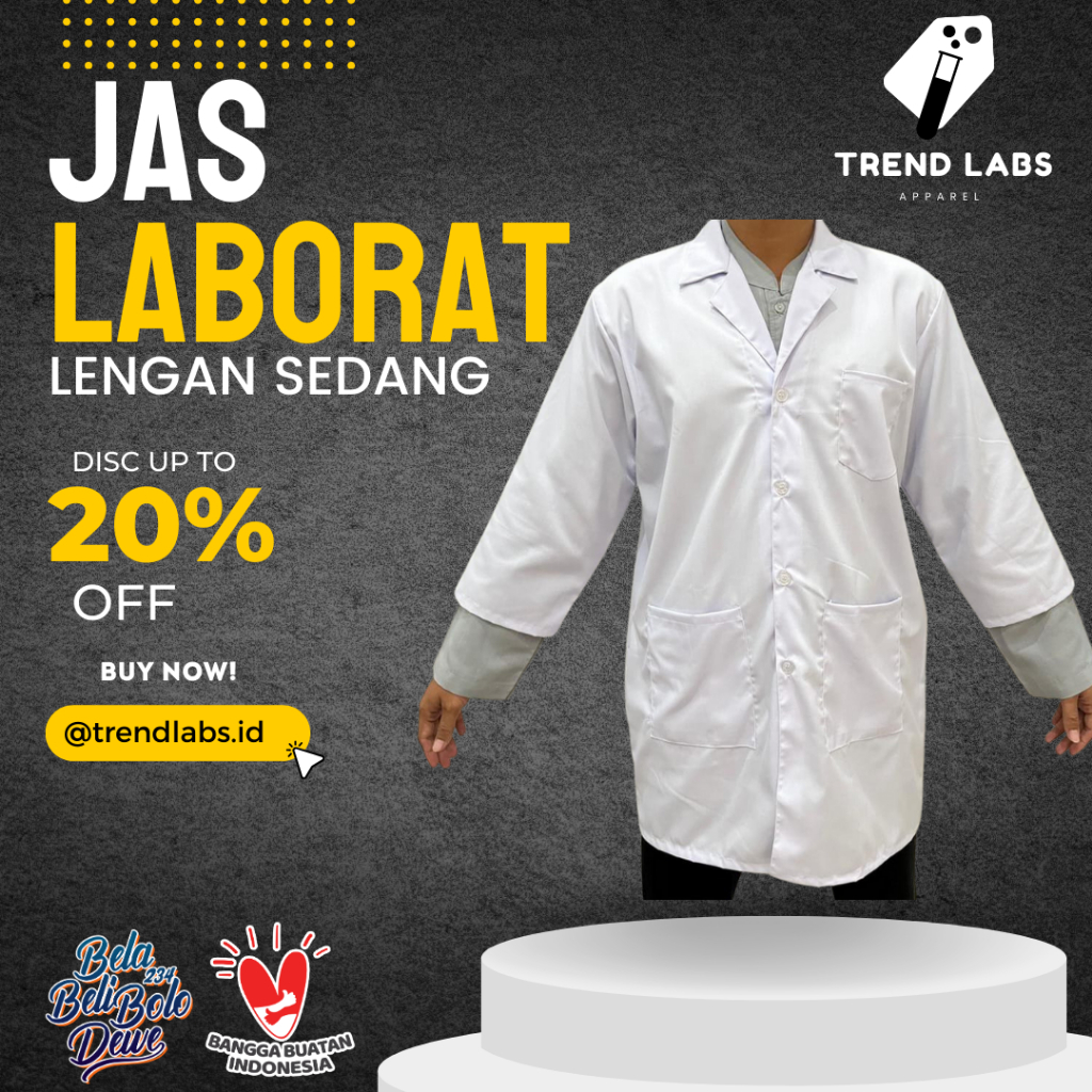 Jual JAS LABORAT / JAS LAB / BAJU LABORAT / PAKAIAN PUTIH UNTUK ...