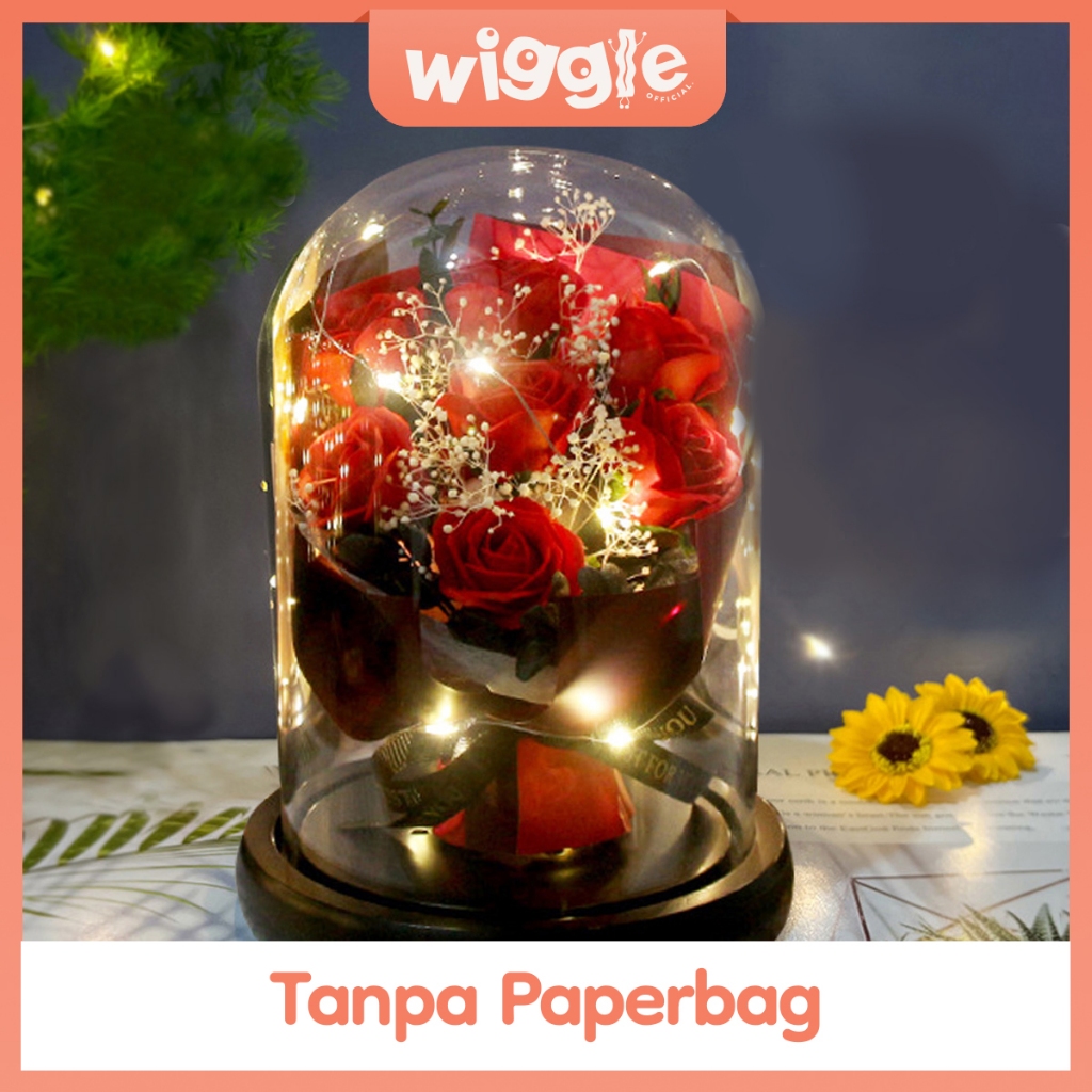 Jual Wiggle Buket Bunga Fancy Tube Mawar LED Kado Valentine Wisuda ...