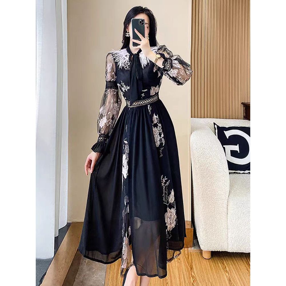 Jual 【Ready Stock 】FAN Dress Tile/Dress Vintage/Dress Hitam Elegan ...