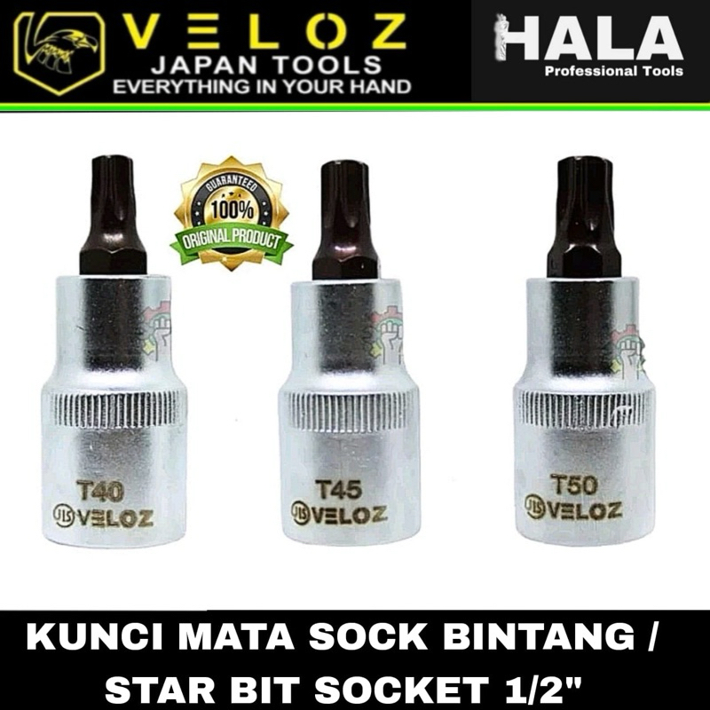 Jual VELOZ - KUNCI MATA SOCK BINTANG / STAR BIT SOCKET 1/2” (100% ...