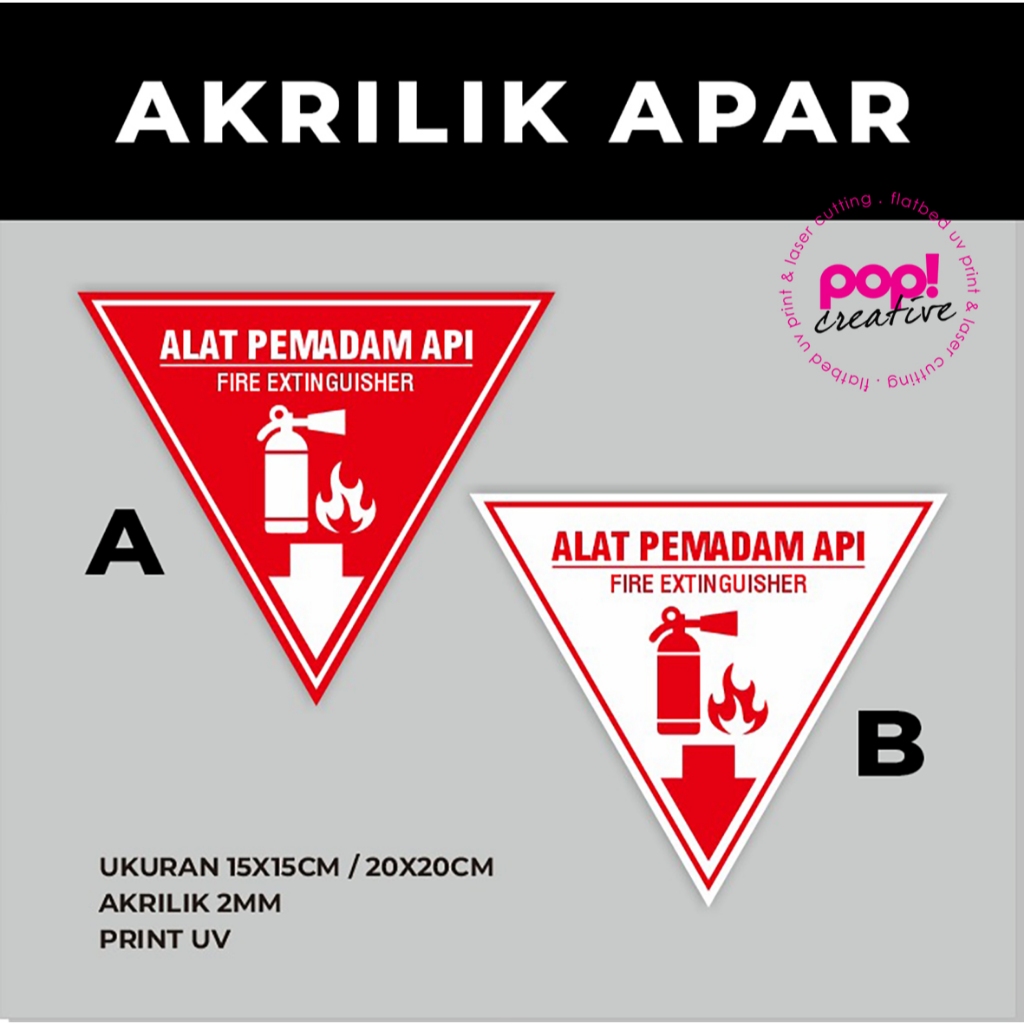 Jual Akrilik APAR Tanda Alat Pemadam Api Ringan Sign Acrylic Tempelan ...