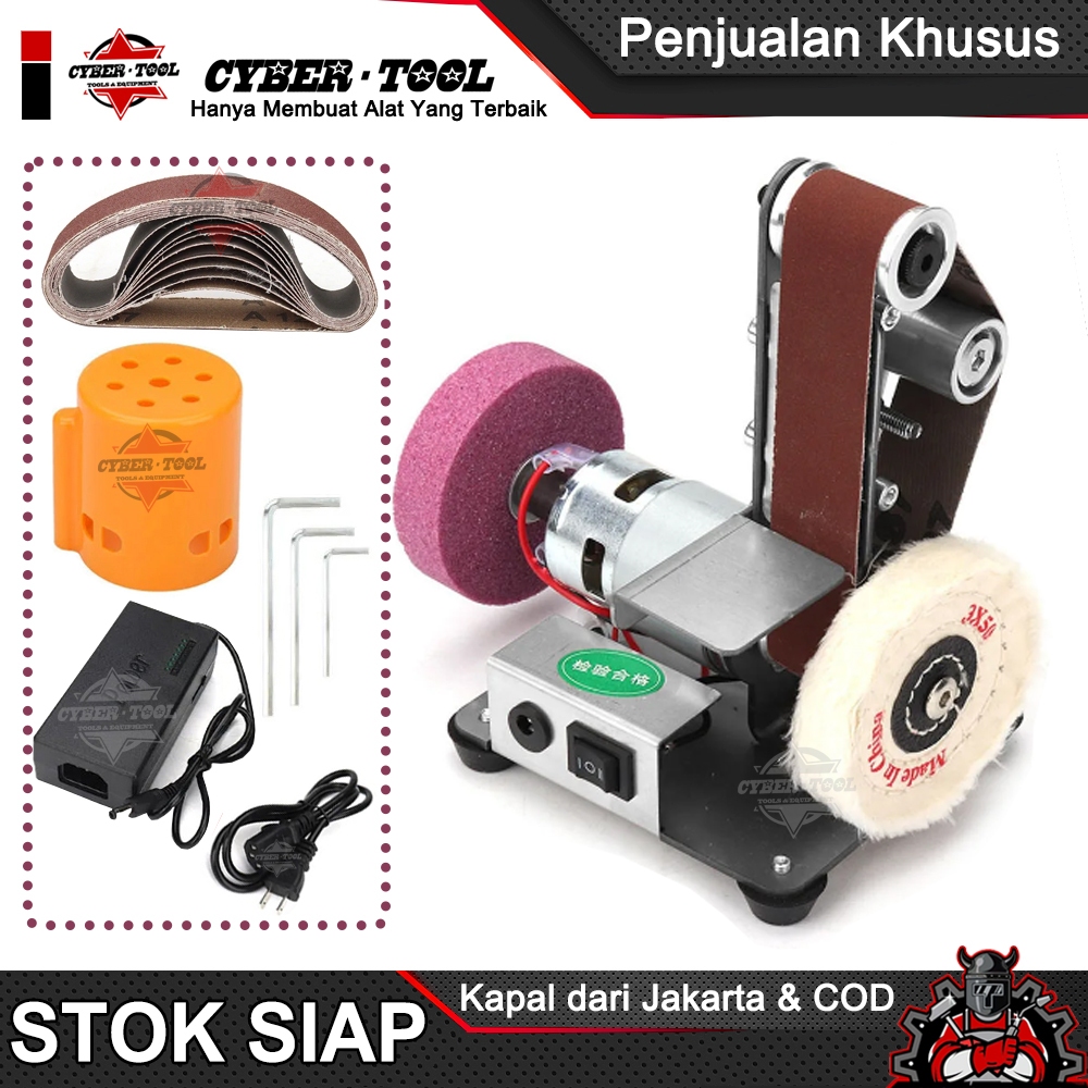 Jual Desktop Grinder Mini Electric Belt Sander DIY Polishing Machine ...