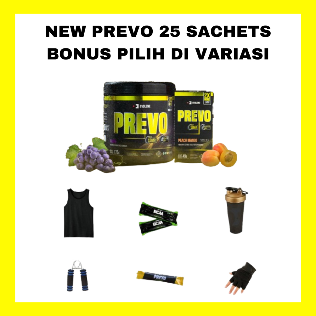 Jual NEW PREVO 1 BOTOL ISI 25 SACHETS RASA GRAPE DAN PEACH MANGO PRE ...