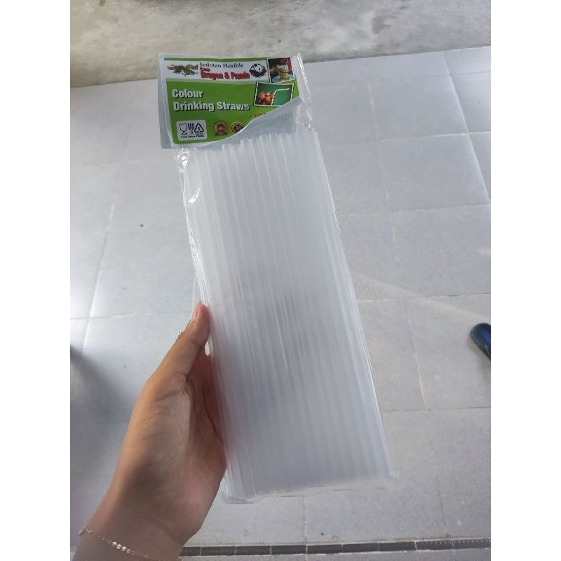 Jual SEDOTAN PIPET [50pcs] bening cup esteh minuman kekinian ujung ...