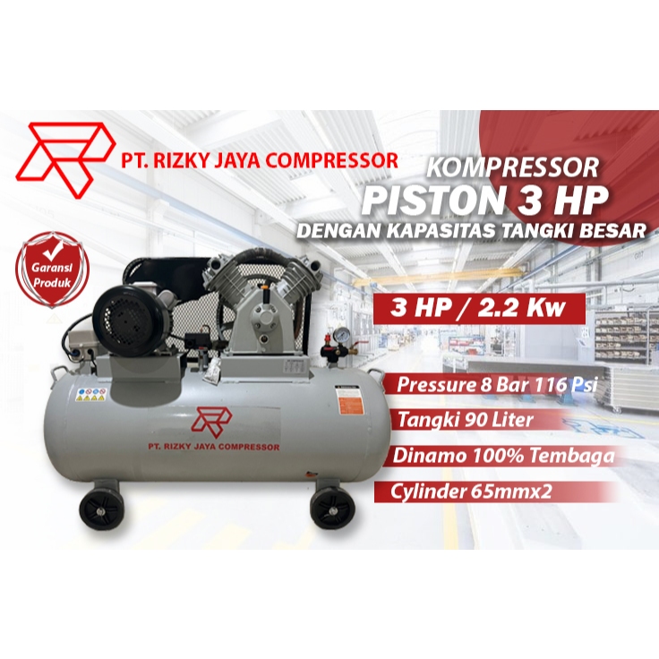 Jual Kompresor Angin 3 HP RJC Compressor udara 2.2 Kw kompresor Piston ...