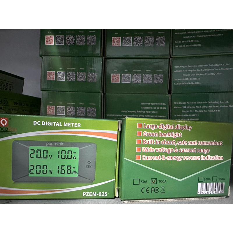 Jual DC Watt Meter PZEM-025 100A 200A Peacefair Volt ampere KWH Meter ...