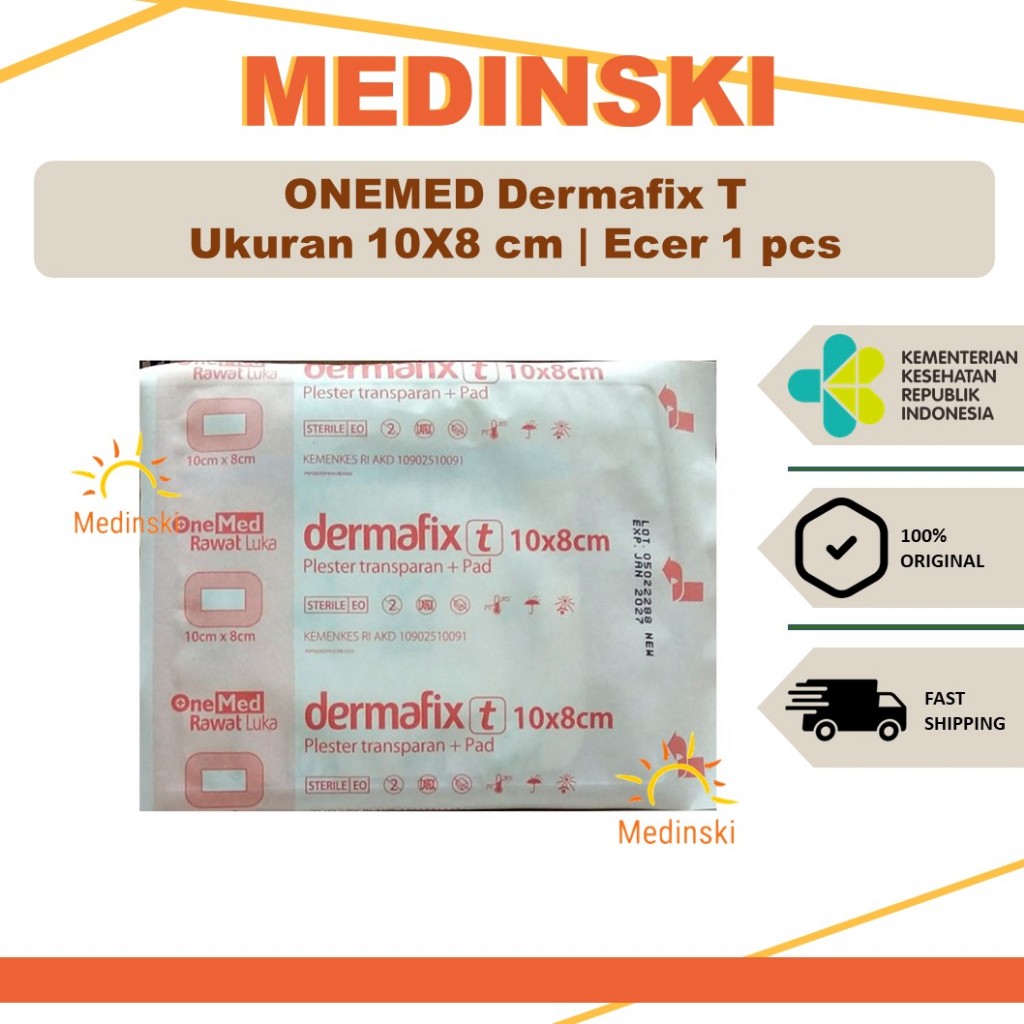 Jual Onemed Dermafix T 10x8 cm Plester Luka Transparan Anti Air 10x8cm ...