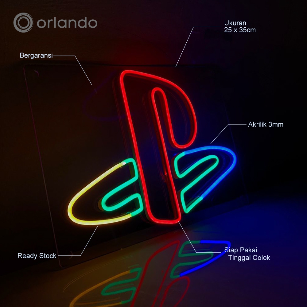 Jual Neon Sign LOGO PS | NEON LOGO PS | Shopee Indonesia
