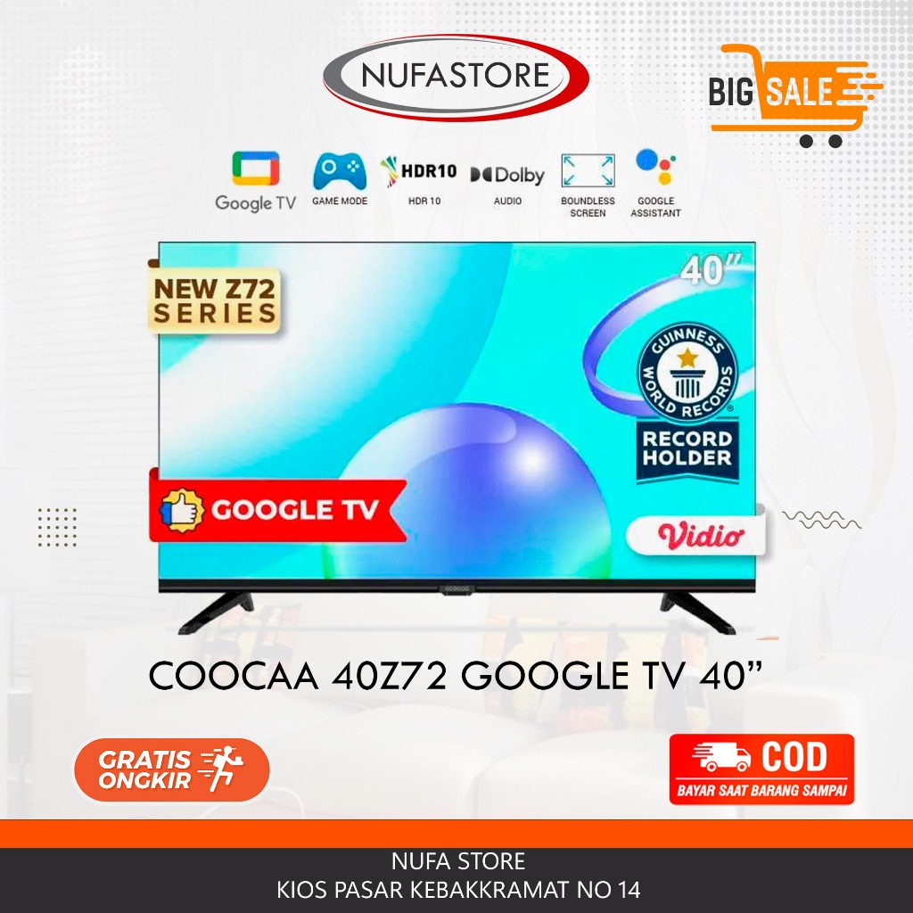 Jual COOCAA 40 inch Google TV 40Z65 | Shopee Indonesia