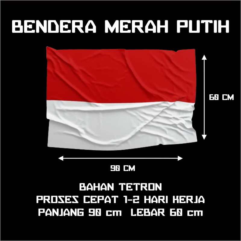 Jual BENDERA MERAH PUTIH UKURAN 90 x 60 CM FULL PRINTING | Shopee Indonesia