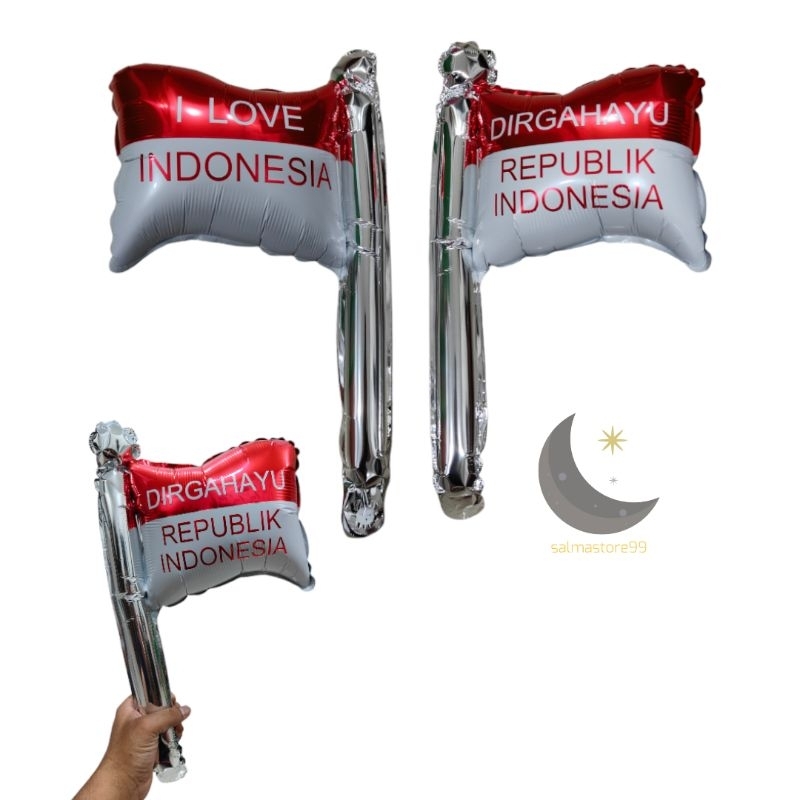 Jual ( isi 10pcs ) Balon Stick Bendera Merah Putih / Balon Tongkat ...