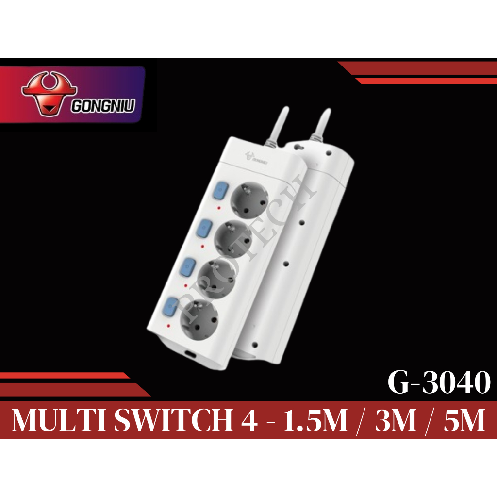 Jual GONGNIU GONEO G3040 / STOP KONTAK MULTI SWITCH SAKLAR ONOFF 4 ...