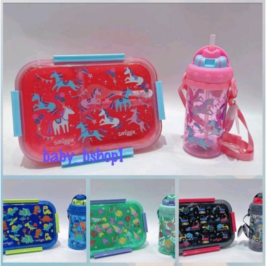 Jual SMIGGLE Paket Komplet Lunch Box Set Kotak Makan 2005 dan Botol Minum 2003 Kapasitas 1270ml ...