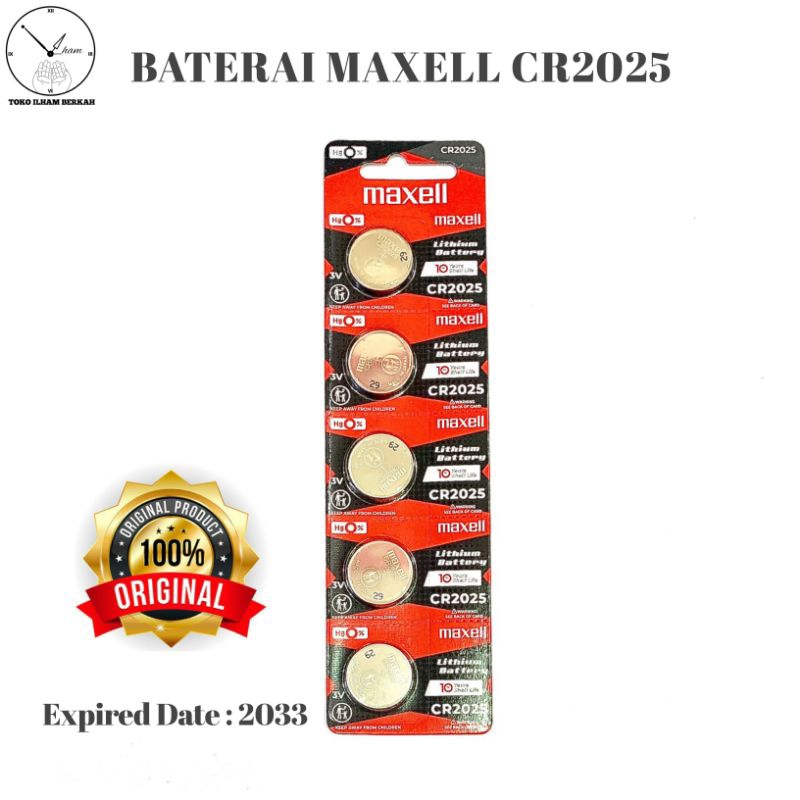 Jual Baterai Maxell CR2025 Original Lithium 3 Volt Battery CR 2025 ...