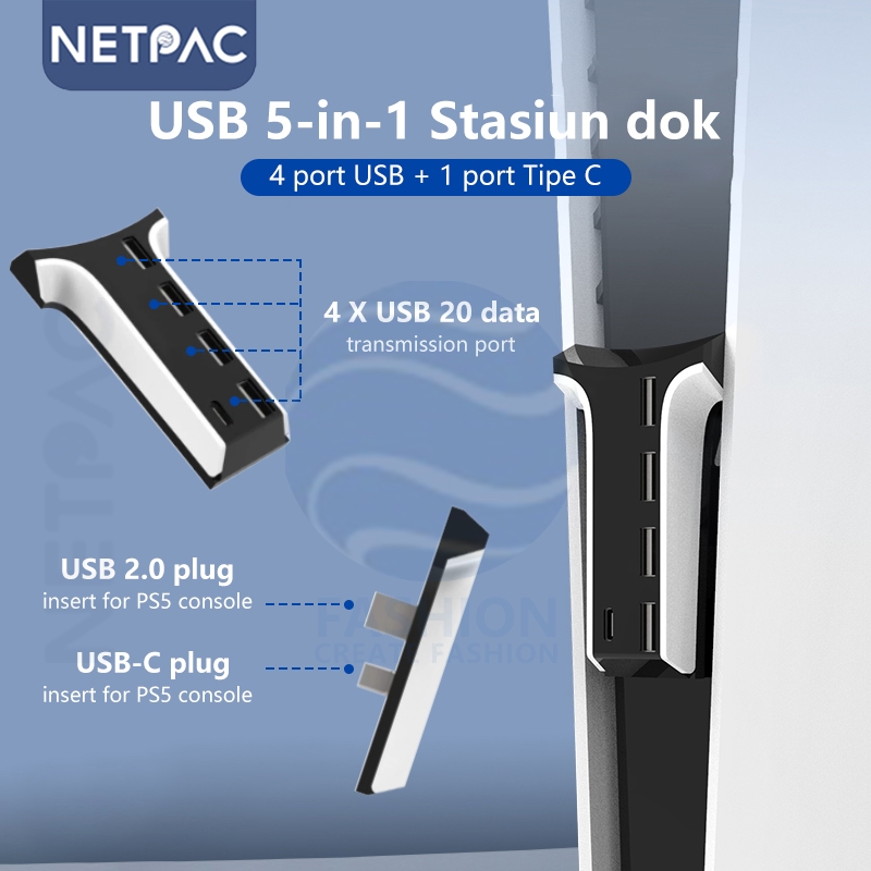 Jual NETPAC PS03 USB Converter for PS5 Type c Docking Cocok Untuk ...