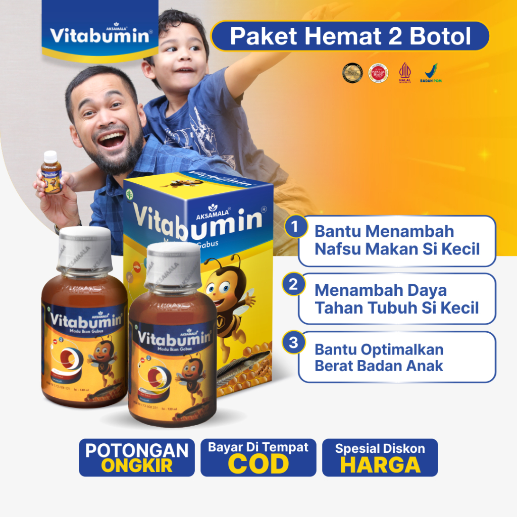 Jual Vitabumin original nafsu makan anak 130 ml bundle 2 botol | Shopee Indonesia
