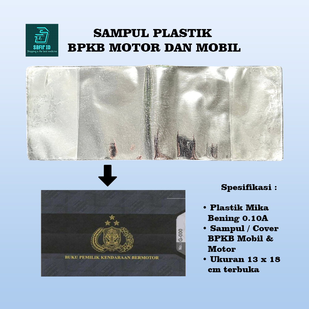 Jual Sampul Cover Plastik Mika untuk BPKB Motor dan Mobil - isi 1 Pcs ...