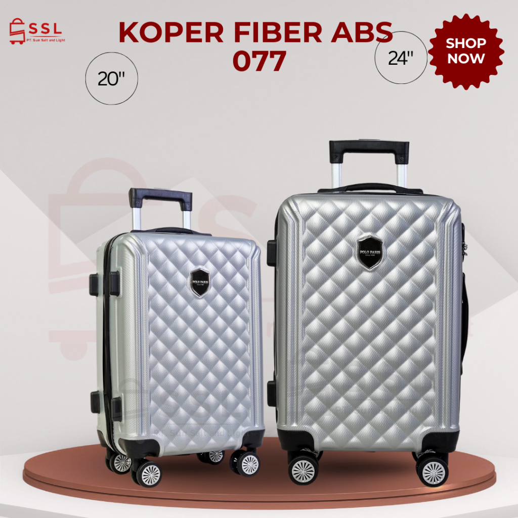Jual Koper 077 18/20/24/28 Inch Fiber Abs Kunci Kombinasi 3 Angka Roda 360 | Shopee Indonesia